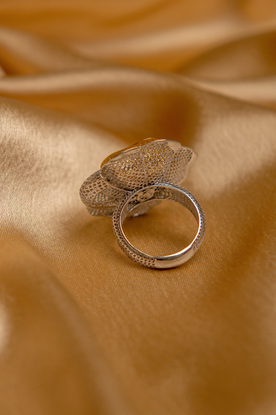 Vintage Floral Loop Cocktail Ring – silverishq